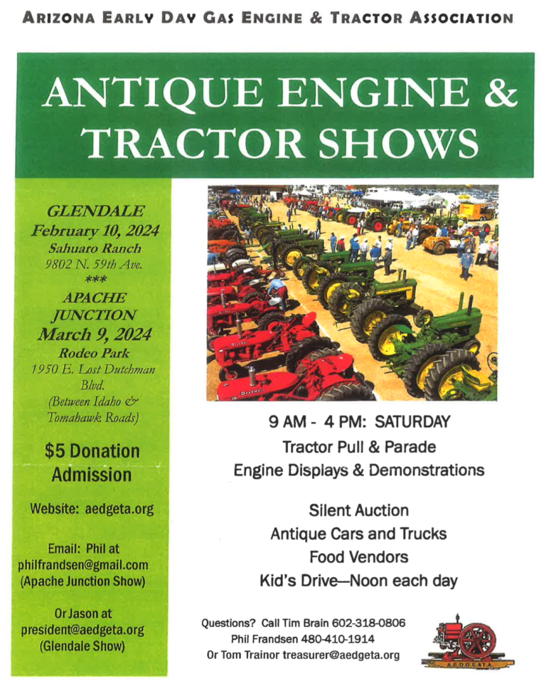 AZ - EDGE&TA Branch 240 - Apache Junction Tractor & Engine Show ...