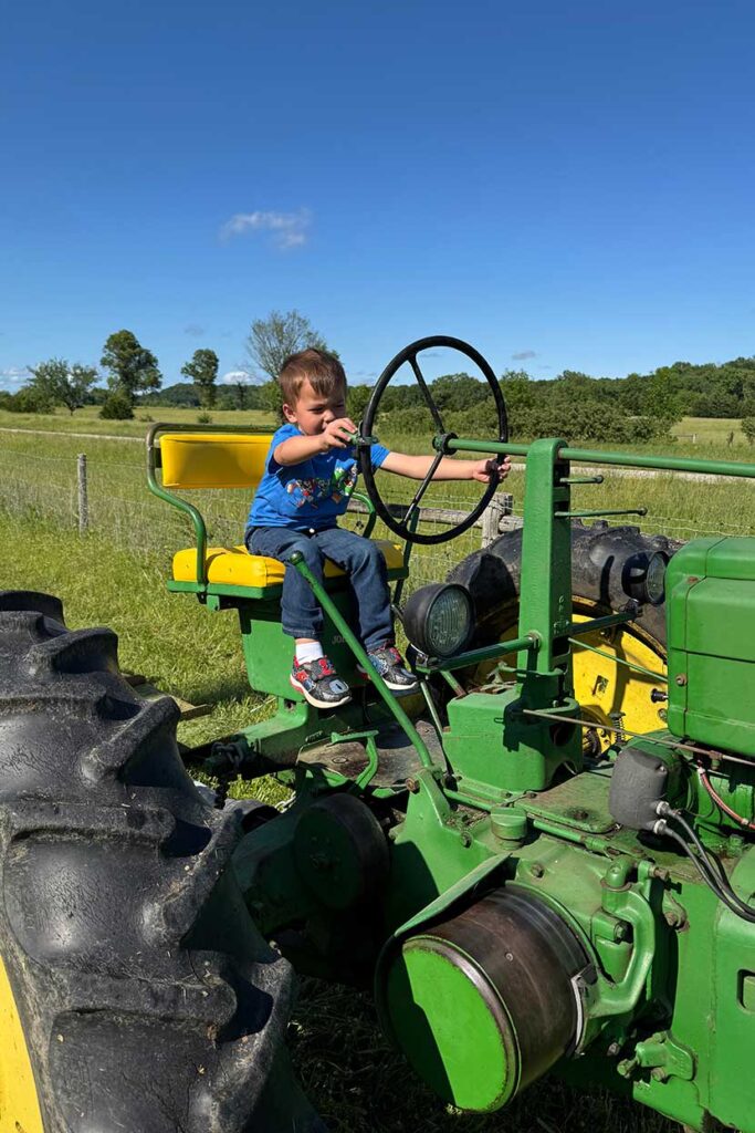 A John Deere like I learned to drive on